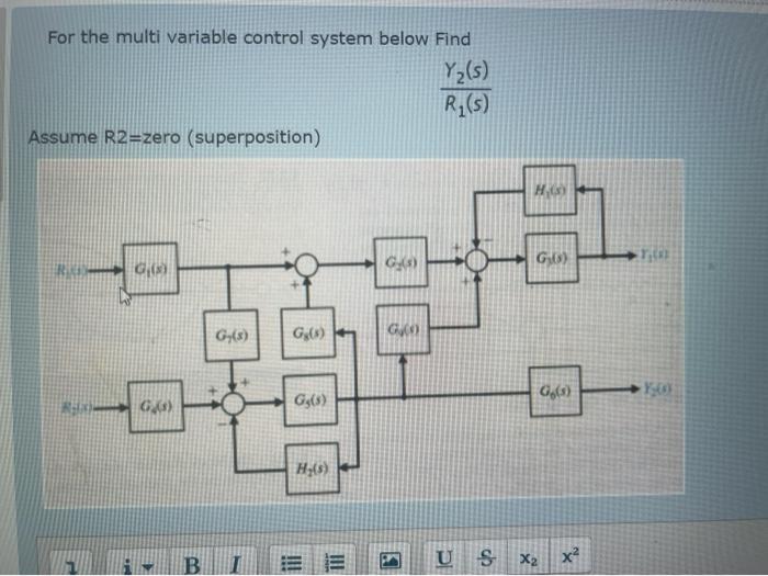 Solved For The Multi Variable Control System Below Find Ys 
