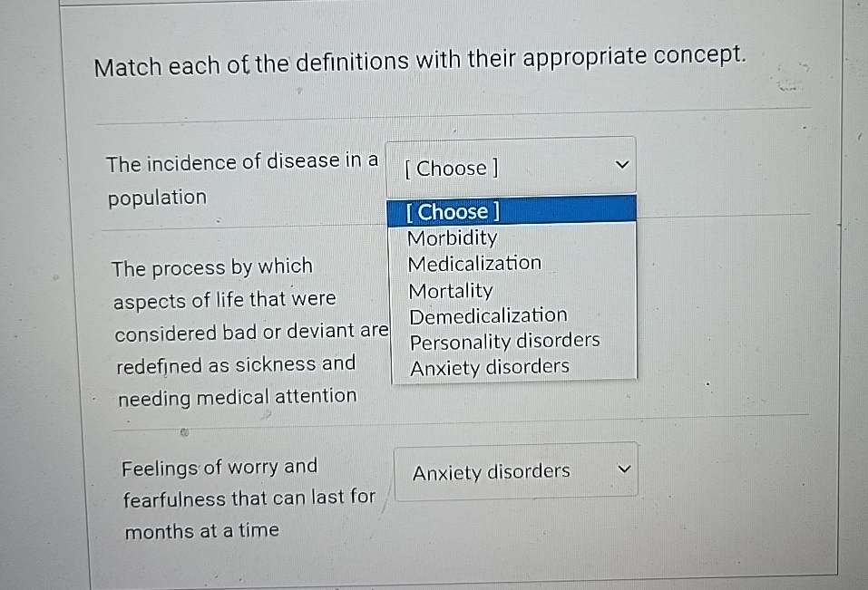 Solved Match each of the definitions with their appropriate | Chegg.com