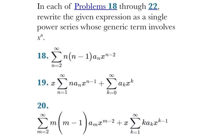 Solved Need No. 20In each of Problems 18 through 22, rewrite | Chegg.com