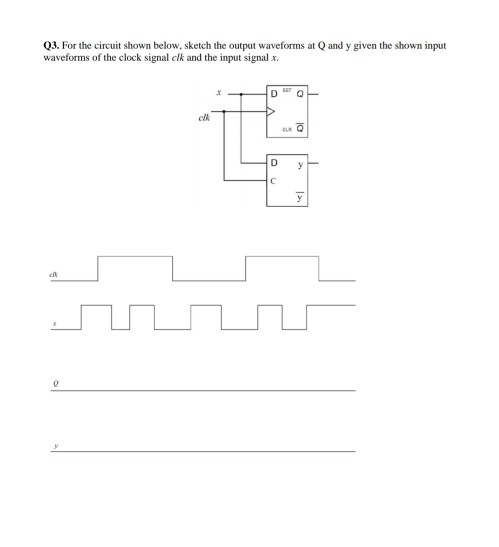 Solved Q3. For the circuit shown below, sketch the output | Chegg.com