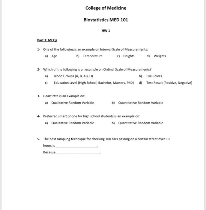 Solved 1- One of the following is an example on Interval | Chegg.com