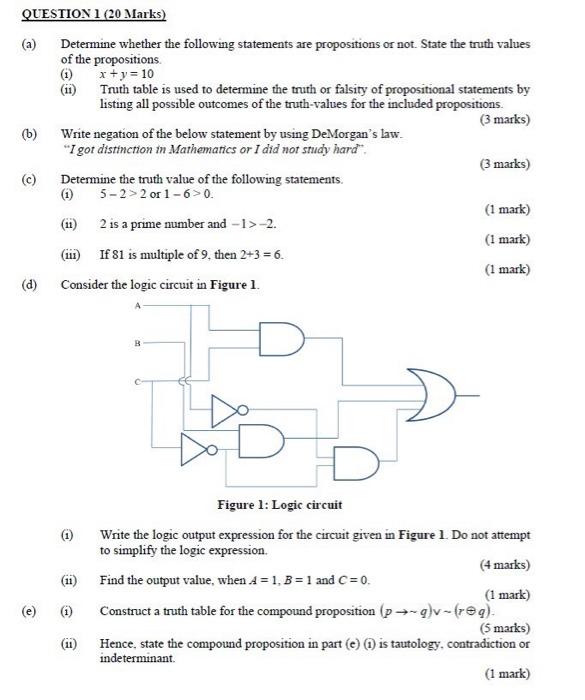 Solved (a) Determine whether the following statements are | Chegg.com