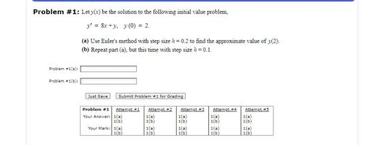 Solved Problem #1: Let y(x) ﻿be the whtion to the following | Chegg.com