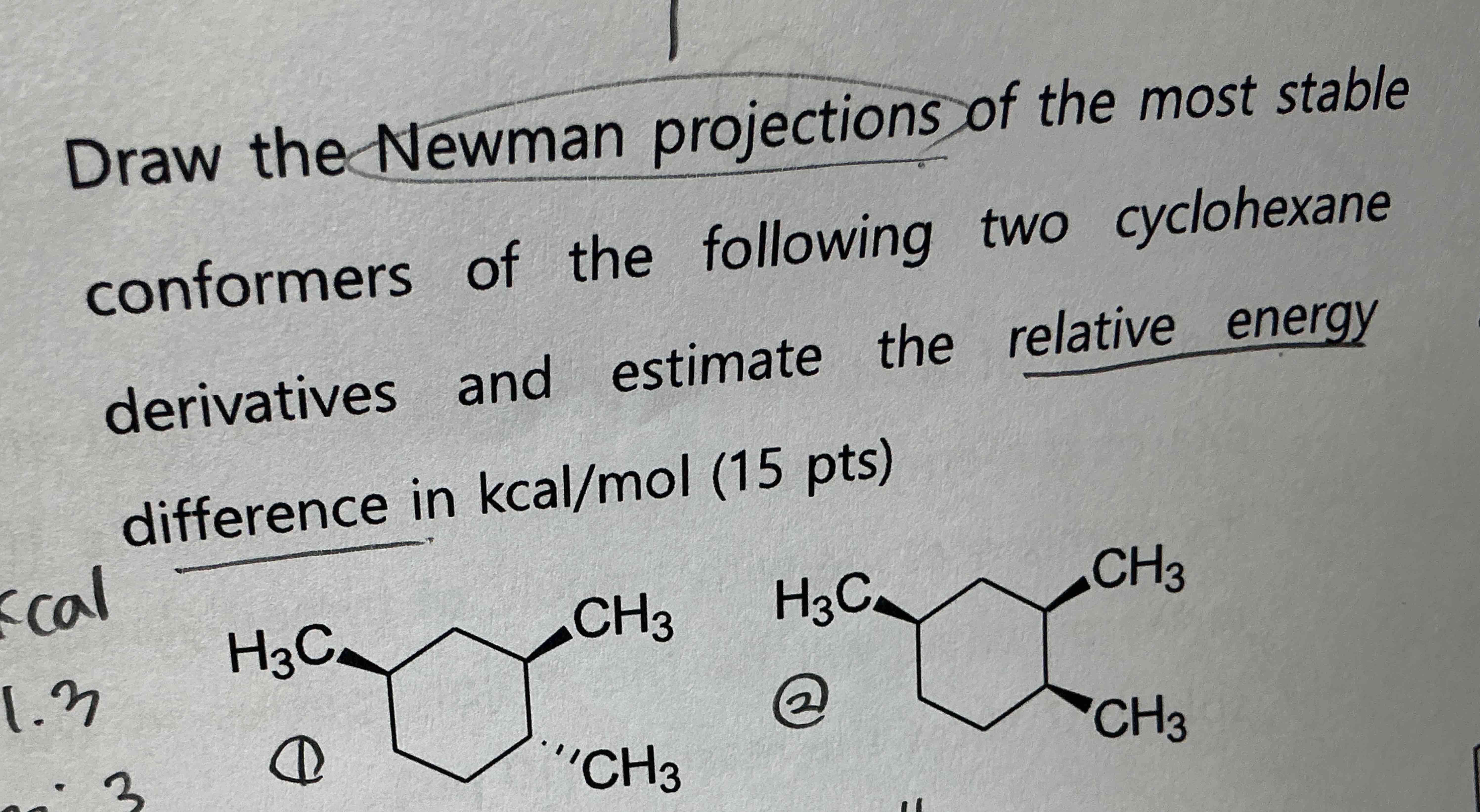Solved Draw the Newman projections of the most stable | Chegg.com