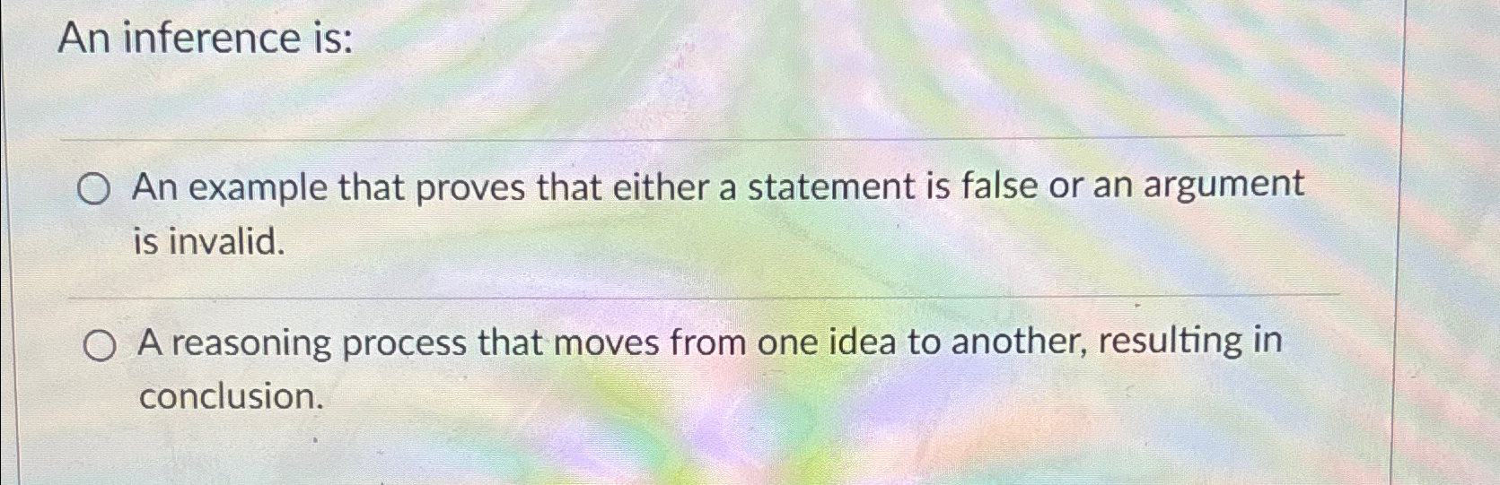 Solved An inference is:An example that proves that either a | Chegg.com
