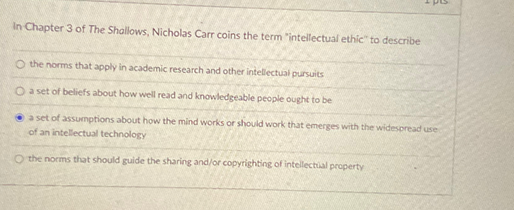Solved In Chapter 3 ﻿of The Shallows, Nicholas Carr coins | Chegg.com