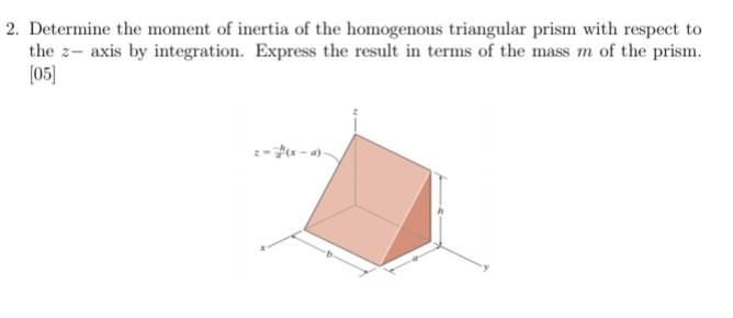 Solved 2. Determine the moment of inertia of the homogenous | Chegg.com