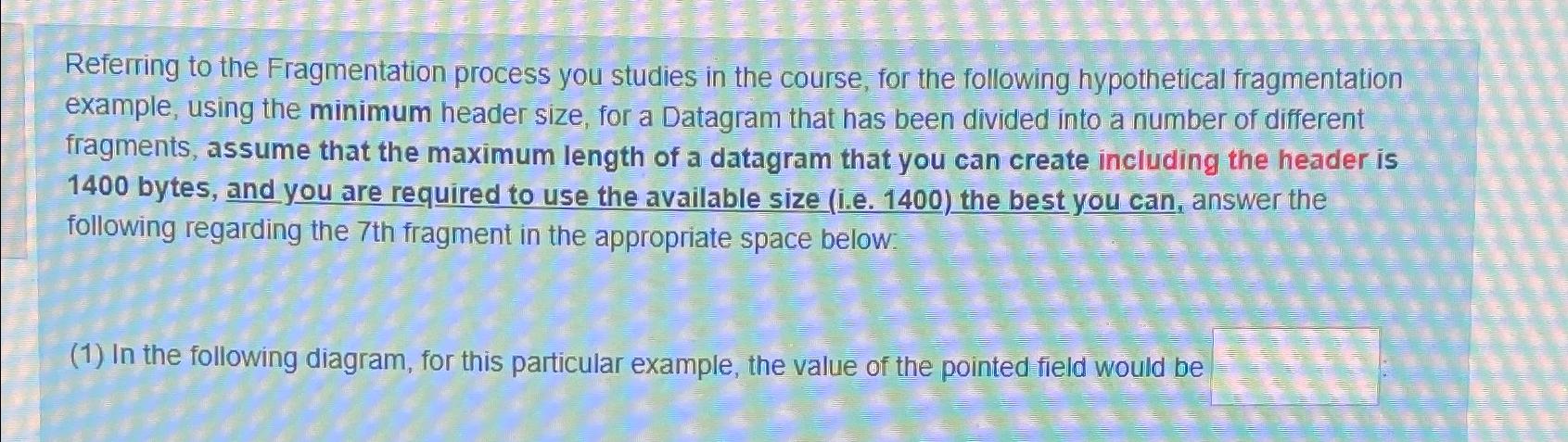 Solved Referring to the Fragmentation process you studies in | Chegg.com
