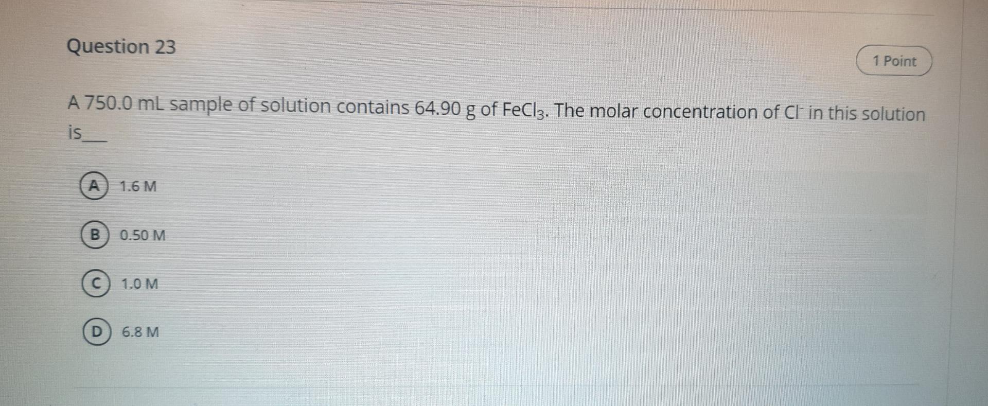 Solved Question 25 1 Point Ethylene glycol | Chegg.com