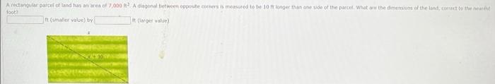 Solved A rectangular parcel of land has an area of 3,000 2 A | Chegg.com