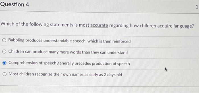 Solved Question 1 The smallest units of meaningful speech | Chegg.com