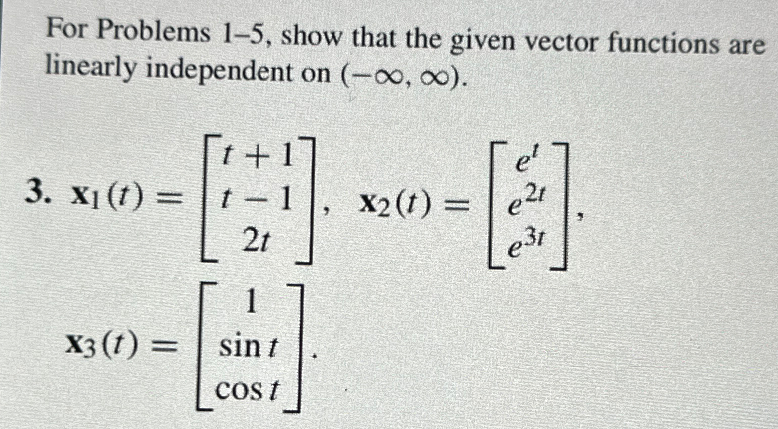 Solved For Problems 1-5, ﻿show that the given vector | Chegg.com