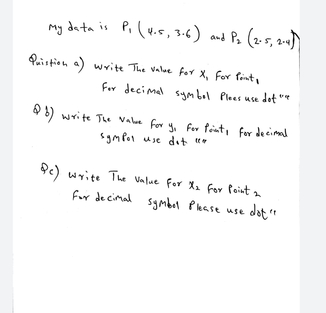 Solved y2 Y2 Ay Y1 y1 Ax X1 X2 X1 X₂ b) Euclidian Distance | Chegg.com