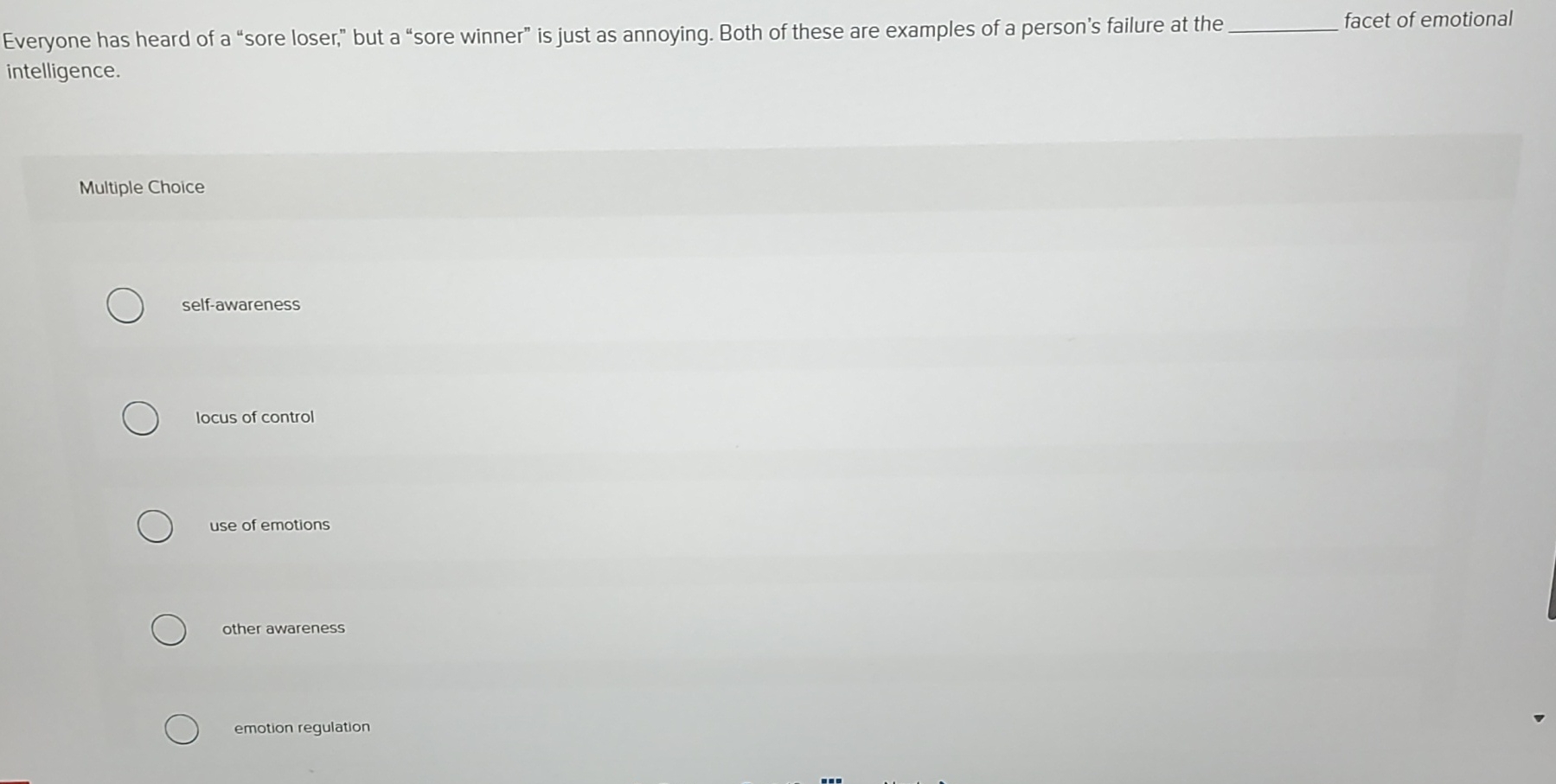 Solved Everyone has heard of a "sore loser," but a "sore | Chegg.com