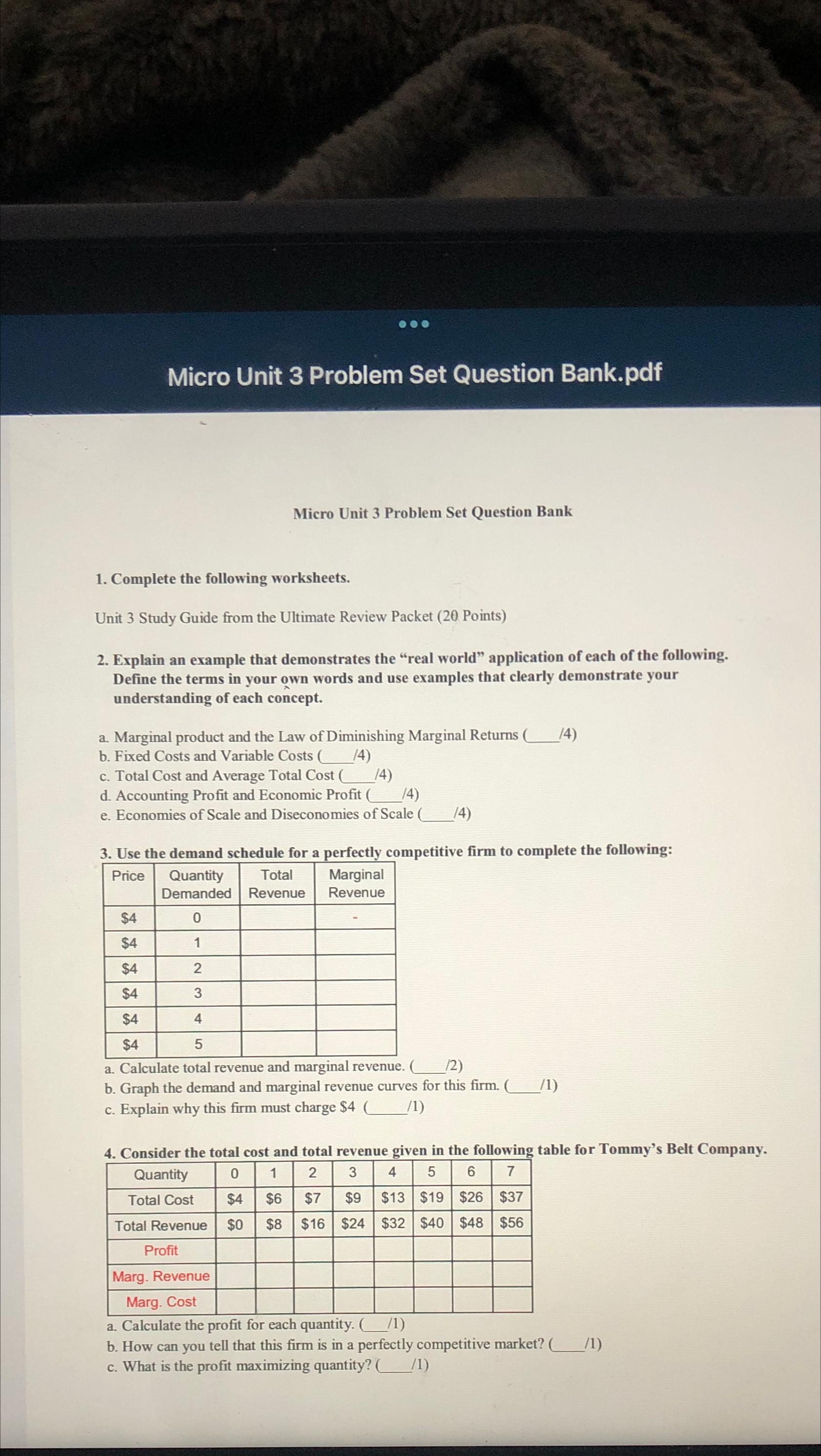 Solved Micro Unit 3 Problem Set Question Bank.pdf\\nMicro | Chegg.com