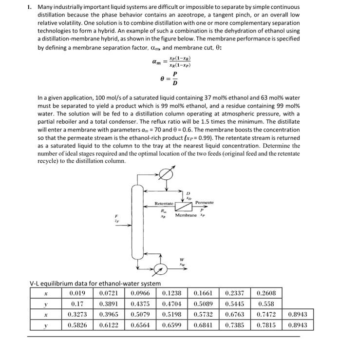 Solved 1. Many industrially important liquid systems are | Chegg.com