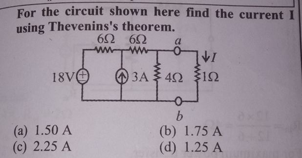 For the circuit shown here find the current I using | Chegg.com