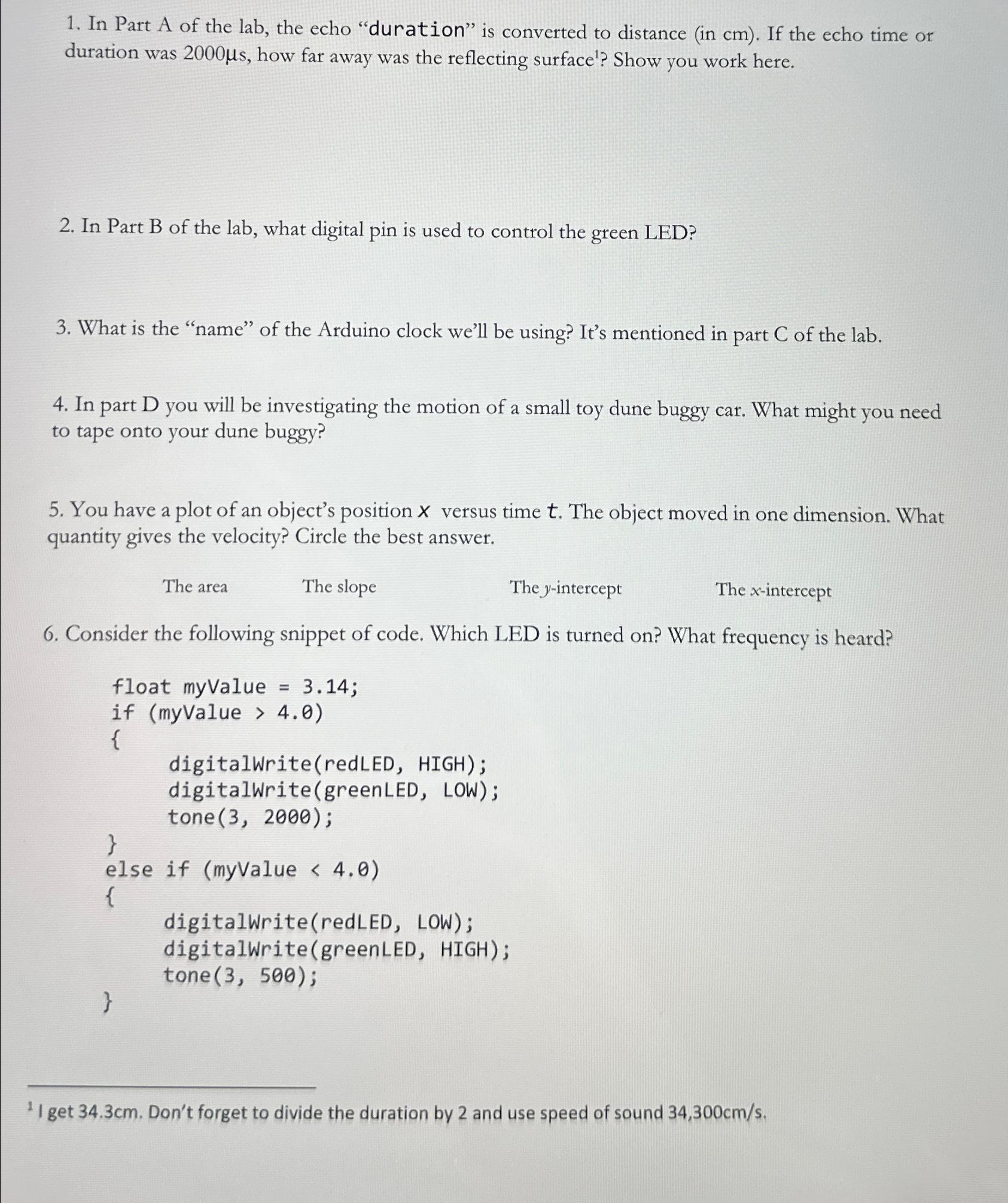 Solved In Part A of the lab, the echo "duration" is | Chegg.com