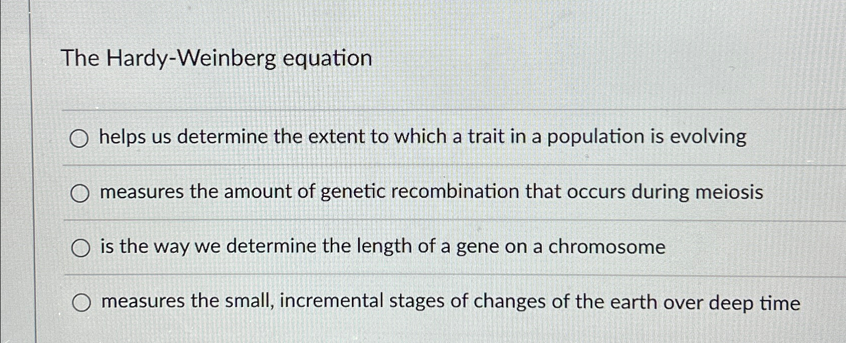 Solved The Hardy-Weinberg equationhelps us determine the | Chegg.com