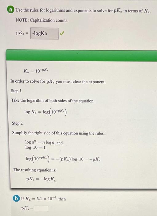 Solved A Use The Rules For Logarithms And Exponents To Solve Chegg