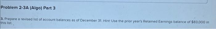 Solved Problem 2-3A (Algo) Computing and recording job | Chegg.com