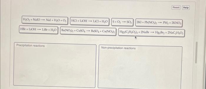 Solved Non-precipitation reactions | Chegg.com