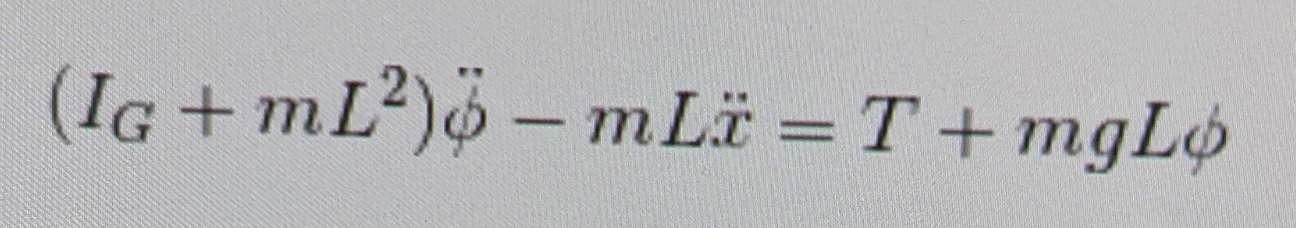 Solved (Ig+ml?) - mLc =T + mg Lø mL = | Chegg.com