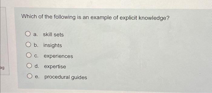Solved Which of the following is an example of explicit | Chegg.com