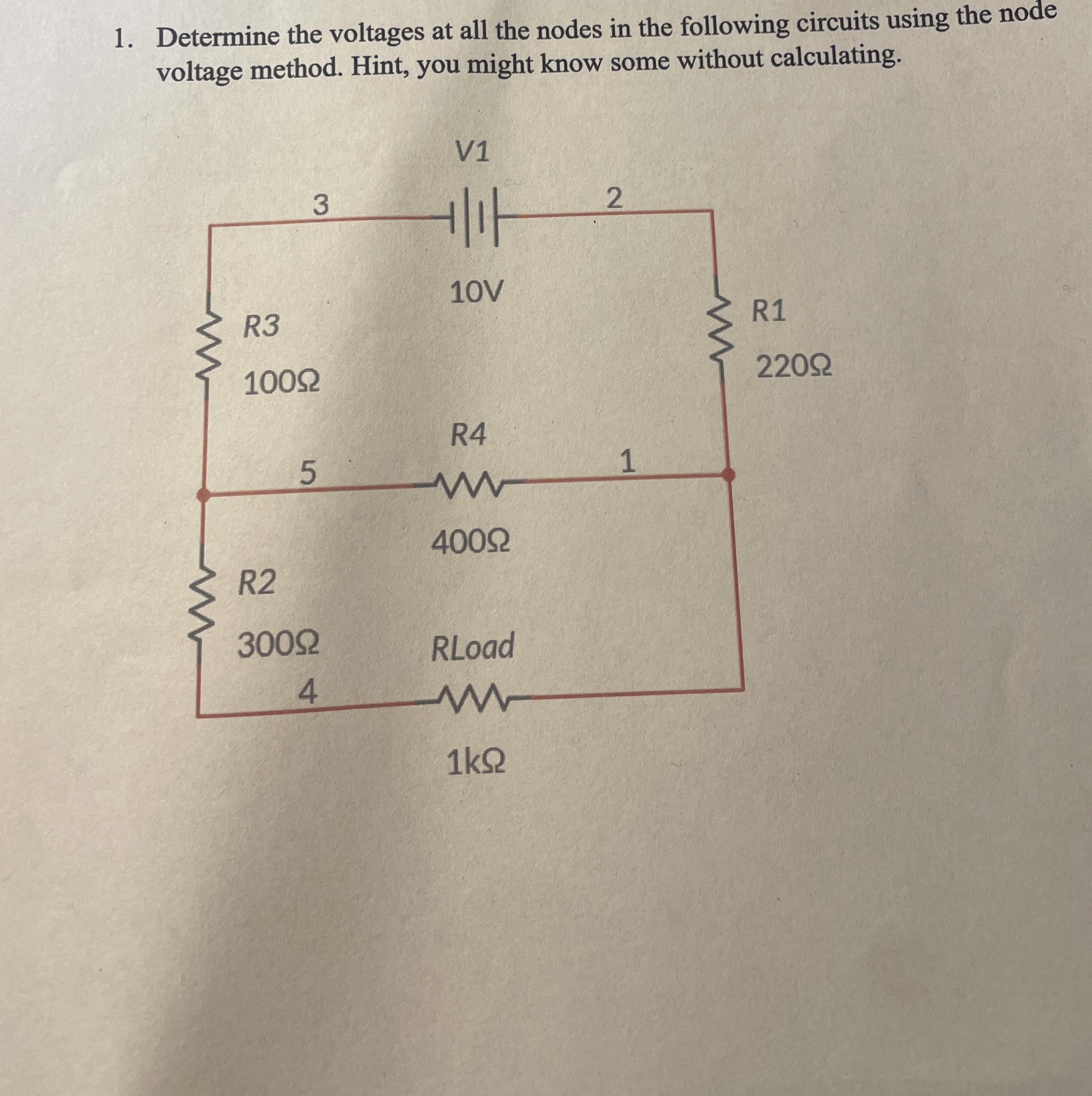 Solved Determine the voltages at all the nodes in the | Chegg.com