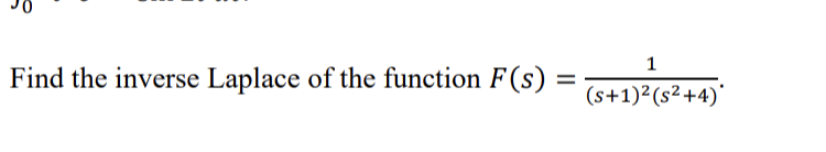 Solved Find the inverse Laplace of the function | Chegg.com