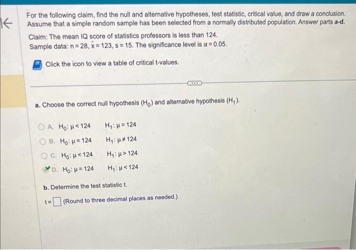 Solved For the following claim, find the null and | Chegg.com