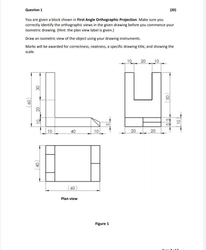 Solved Question 1 (20) You are given a block shown in First | Chegg.com