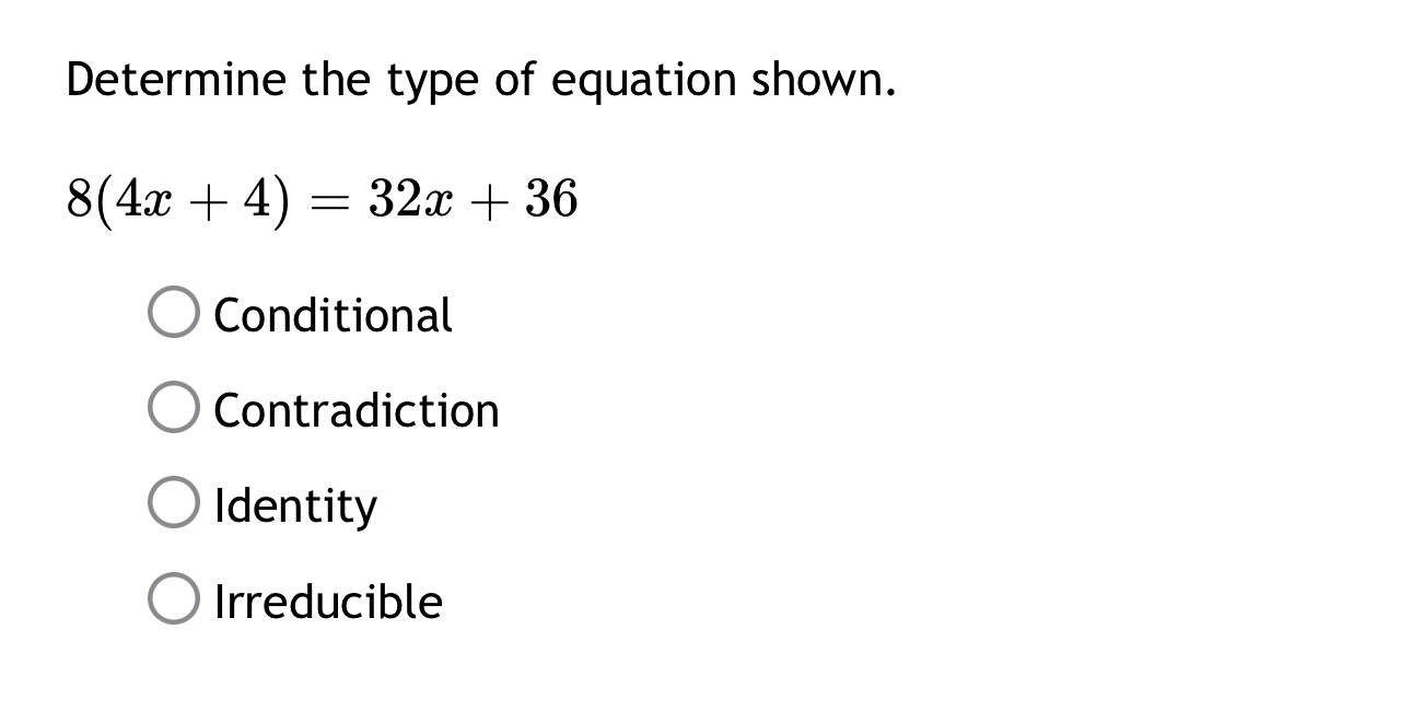 Solved Determine the type of equation | Chegg.com