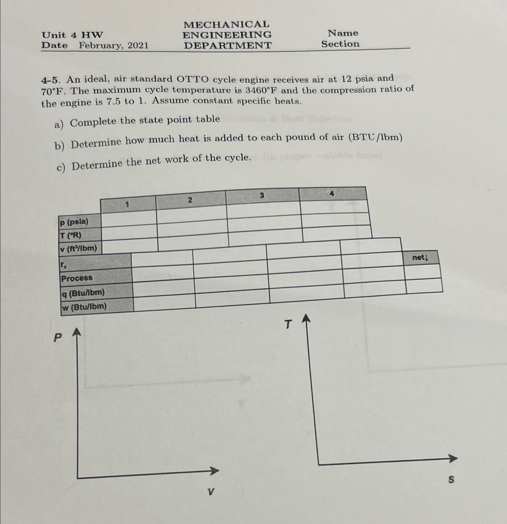 Solved Unit 4 ﻿HWMECHANICALDate February, | Chegg.com