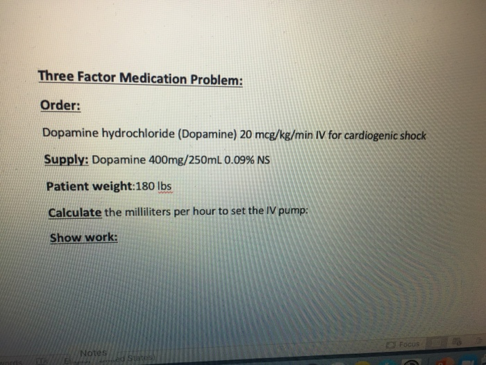 Solved Two-factor Medication problem: Order: Diltiazem | Chegg.com