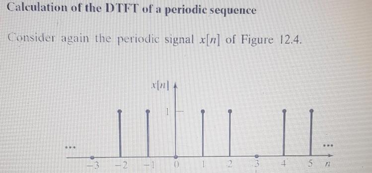 Solved Calculation of the DTFT of a periodic sequence | Chegg.com