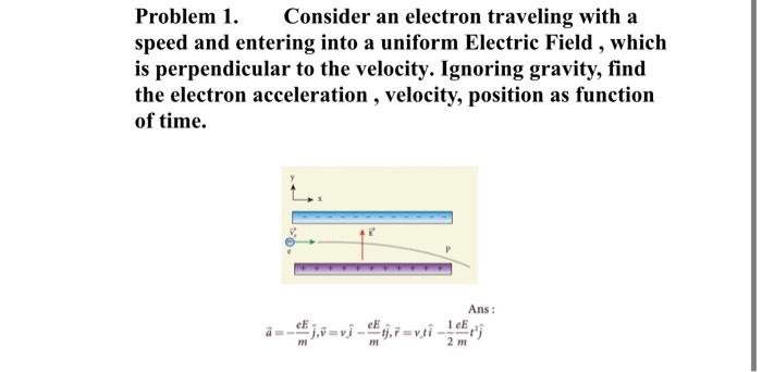 Solved Problem 1 Consider An Electron Traveling With A