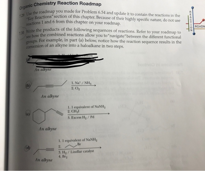 Solved Chemistry Reaction Roadmap Organic Chemistry 7.29 Use | Chegg.com