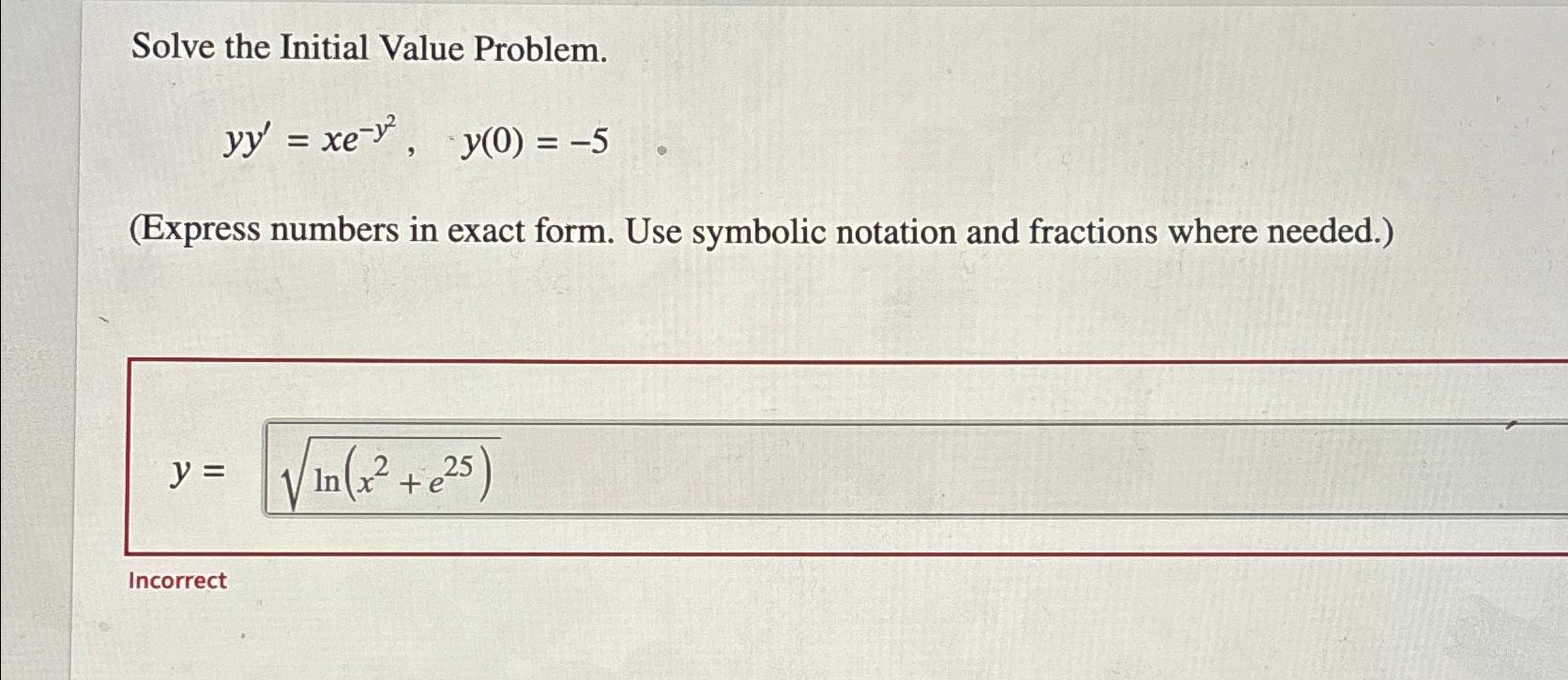 Solved Solve the Initial Value | Chegg.com