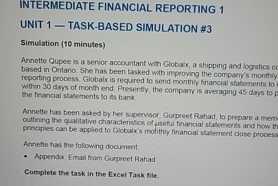 Solved INTERMEDIATE FINANCIAL REPORTING 1UNIT 1 - | Chegg.com