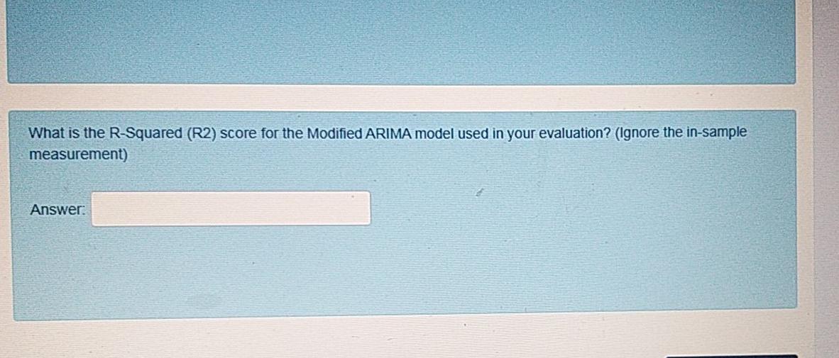 Solved What is the R-Squared (R2) score for the Modified | Chegg.com