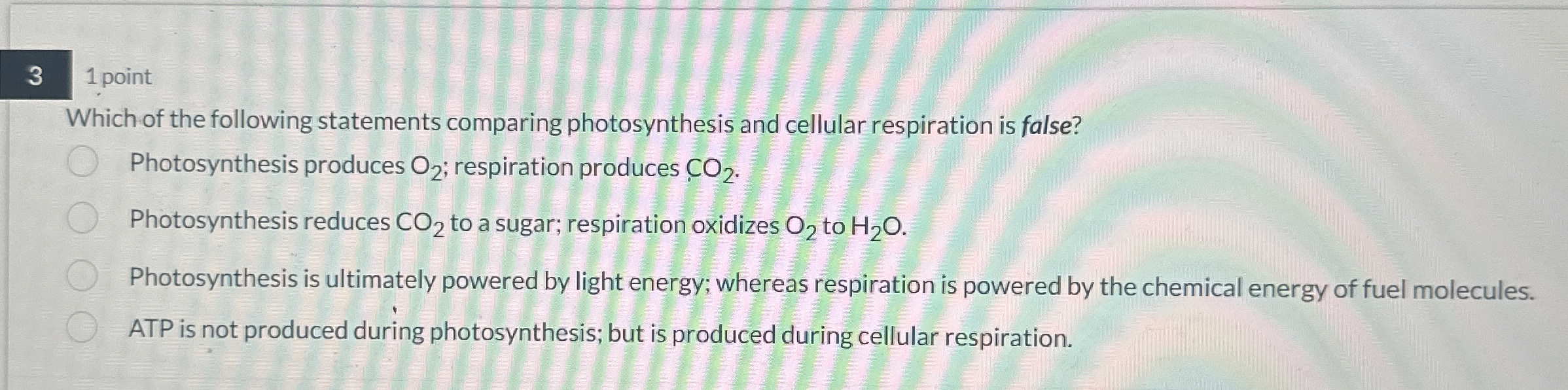 Solved 31 ﻿pointWhich of the following statements comparing | Chegg.com