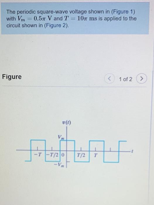 Solved The periodic square-wave voltage shown in (Figure 1) | Chegg.com