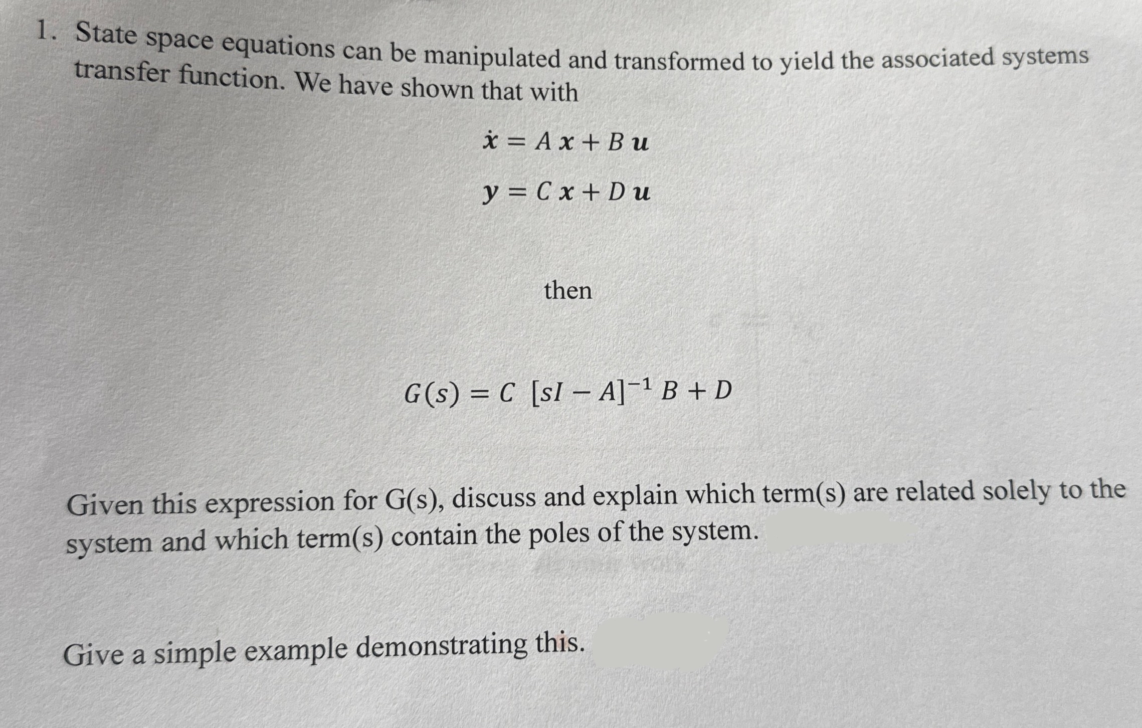 Solved State Space Equations Can Be Manipulated And