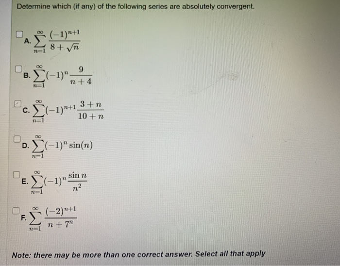 Solved Determine which (if any) of the following series are | Chegg.com