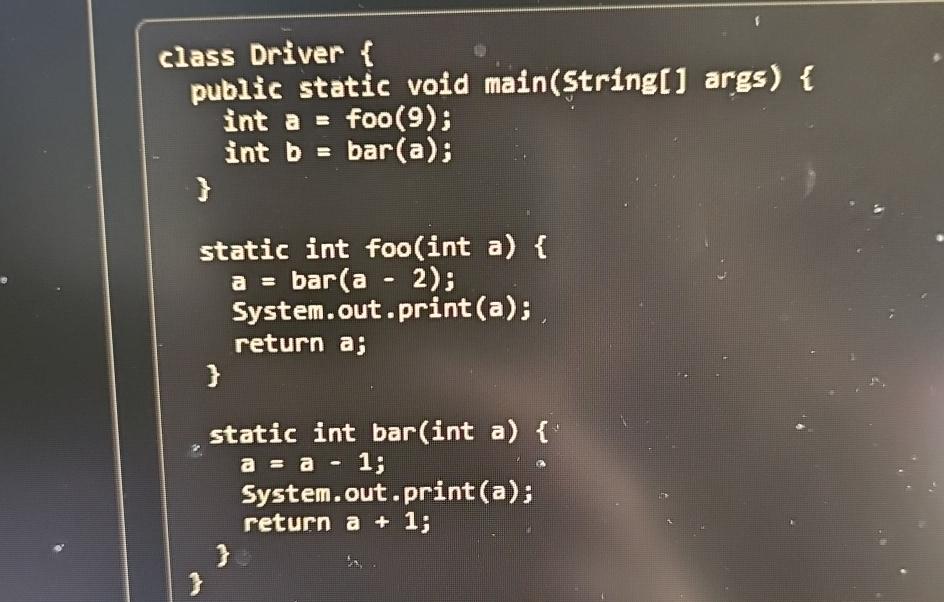 Solved class Driver {public static void main(String[ ] | Chegg.com