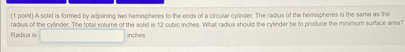 Solved A solid is formed by adjoining two hemispheres to the | Chegg.com
