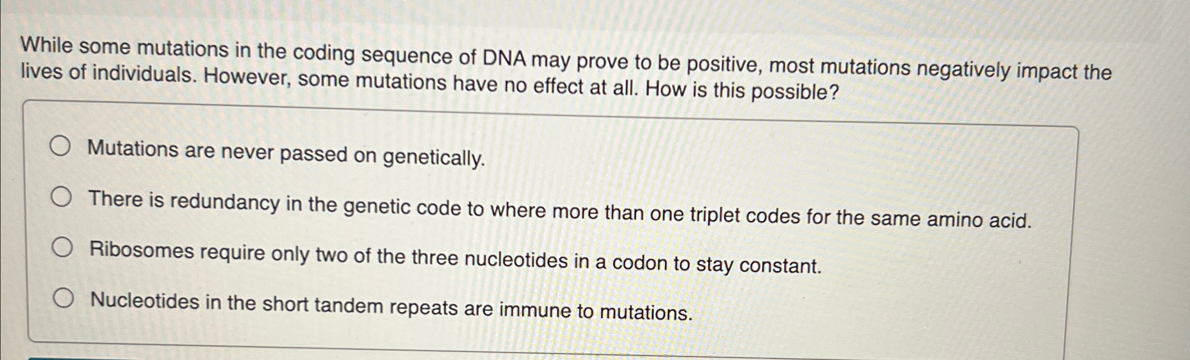 Solved While some mutations in the coding sequence of DNA | Chegg.com