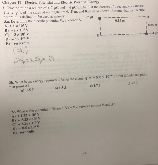 Solved Chapter 19 - Electric Potential and Electric | Chegg.com