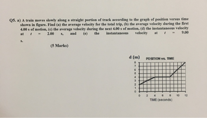 Solved Q5. a) A train moves slowly along a straight portion | Chegg.com